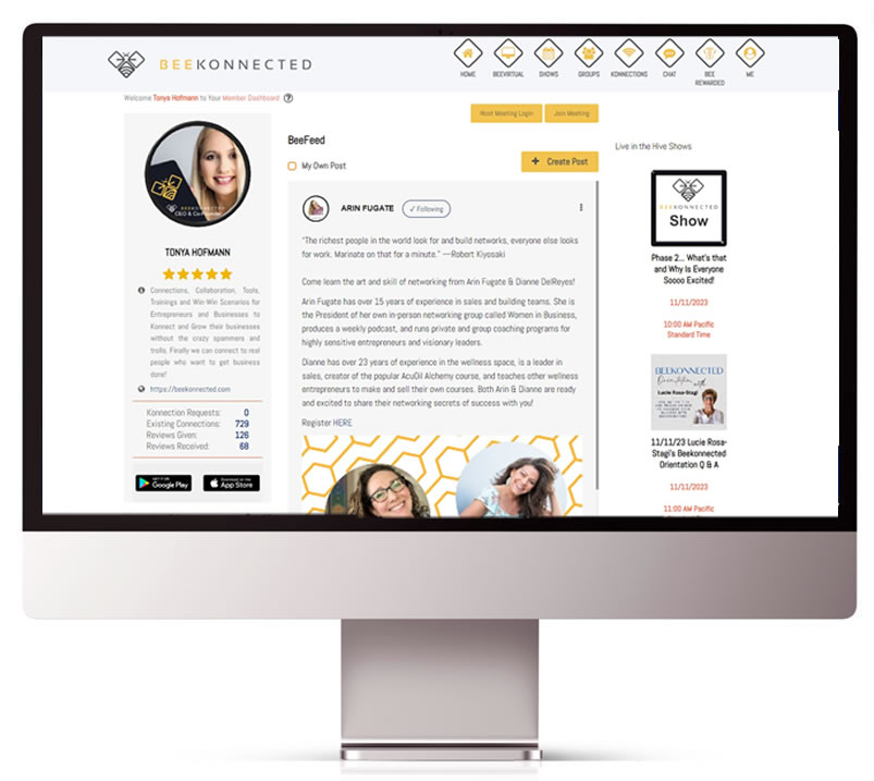 Features– BEEKONNECTED – BeeSeen, BeeHeard, BeeFound